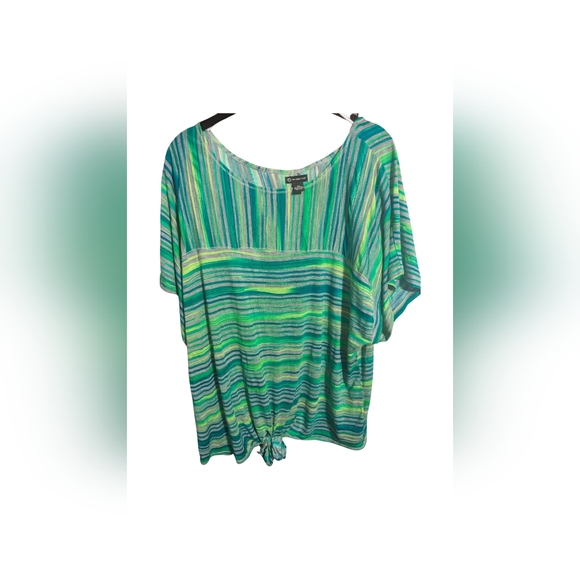 new directions | Tops | New Directions Xl Blouse Tie Knot Greens Grays ...